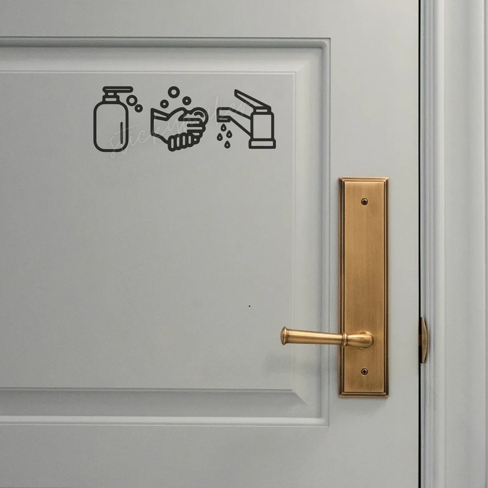 Please Wash Your Hands Bathroom Decal, Vinyl Soap Lather Rinse ...