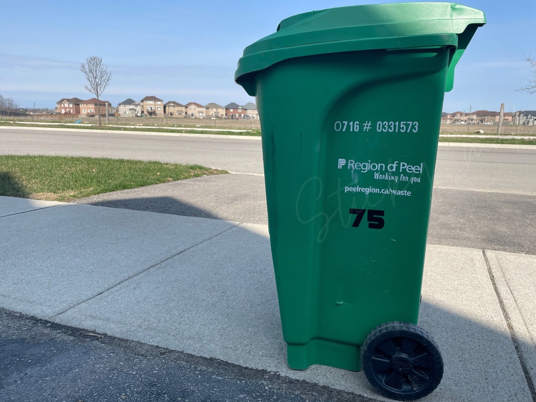 Trash Bin House Number Set of 3 Recycle Bin Number Green Bin Garbage ...