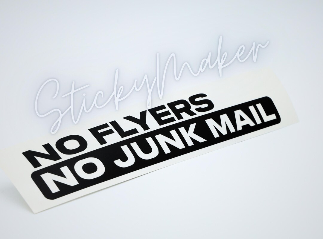 No Flyers No Junk Mail Vinyl Sign | Door Sticker | No Junk Mail | No ...