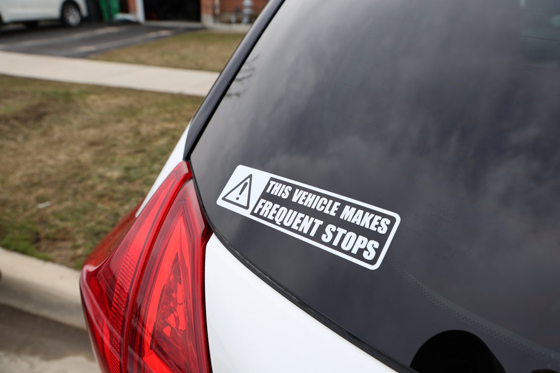 Caution This Vehicle Makes Frequent Stops Decal | Vinyl Decal Sticker ...