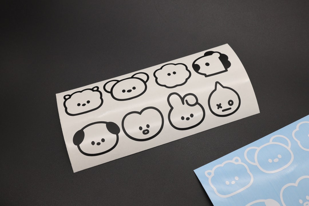 BTS B21 Mini Friends Faces Vinyl Decal | BTS Fans | Kpop | RJ, Tata ...