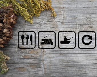 Eat. Sleep. Fish. Vinyl Sticker Car Decal - Etsy