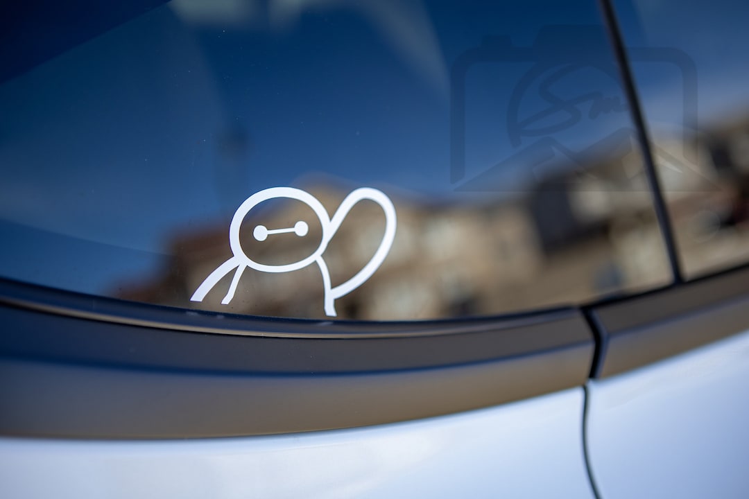 Set of 2: Cute Waving Character Decal, Funny Kawaii Vinyl Sticker for ...