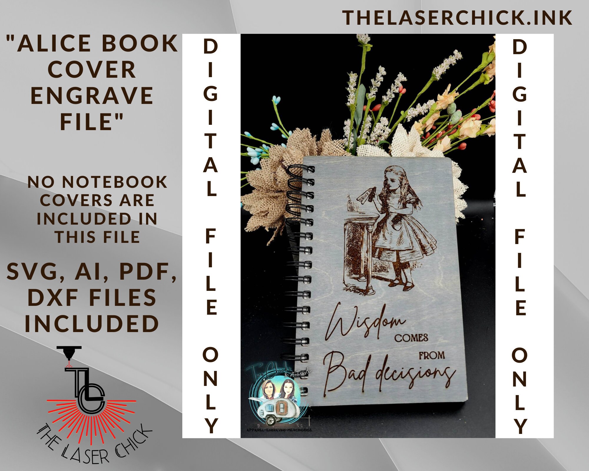 Alice Book Cover Engrave File - Etsy