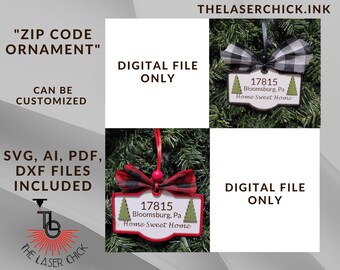 Laser Cut Zip Code Snowflake there's No Place Like Home Christmas ...