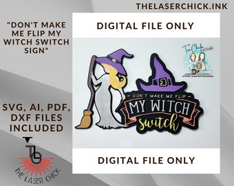 Don't Make Me Flip My Witch Switch, Funny Halloween Sign, Wall Plaque ...