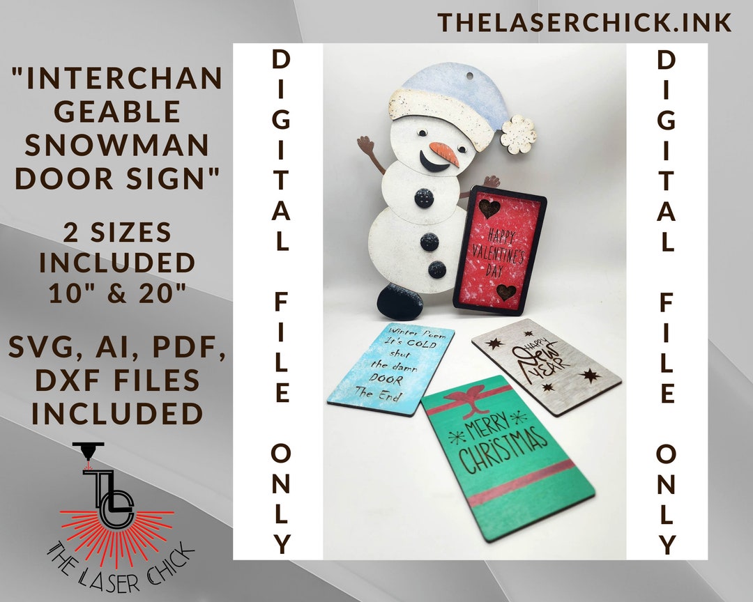 Interchangeable Snowman Door Sign - Etsy