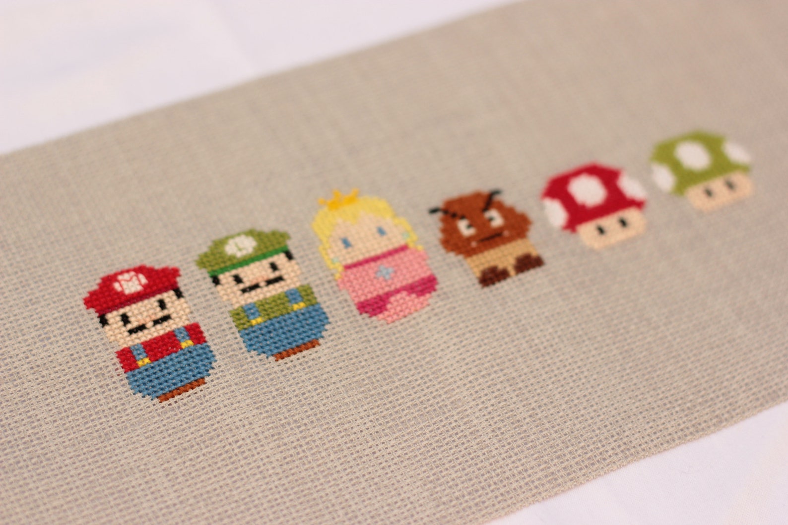 Super Mario Cross Stitched Mini People Cross Stitch - Etsy