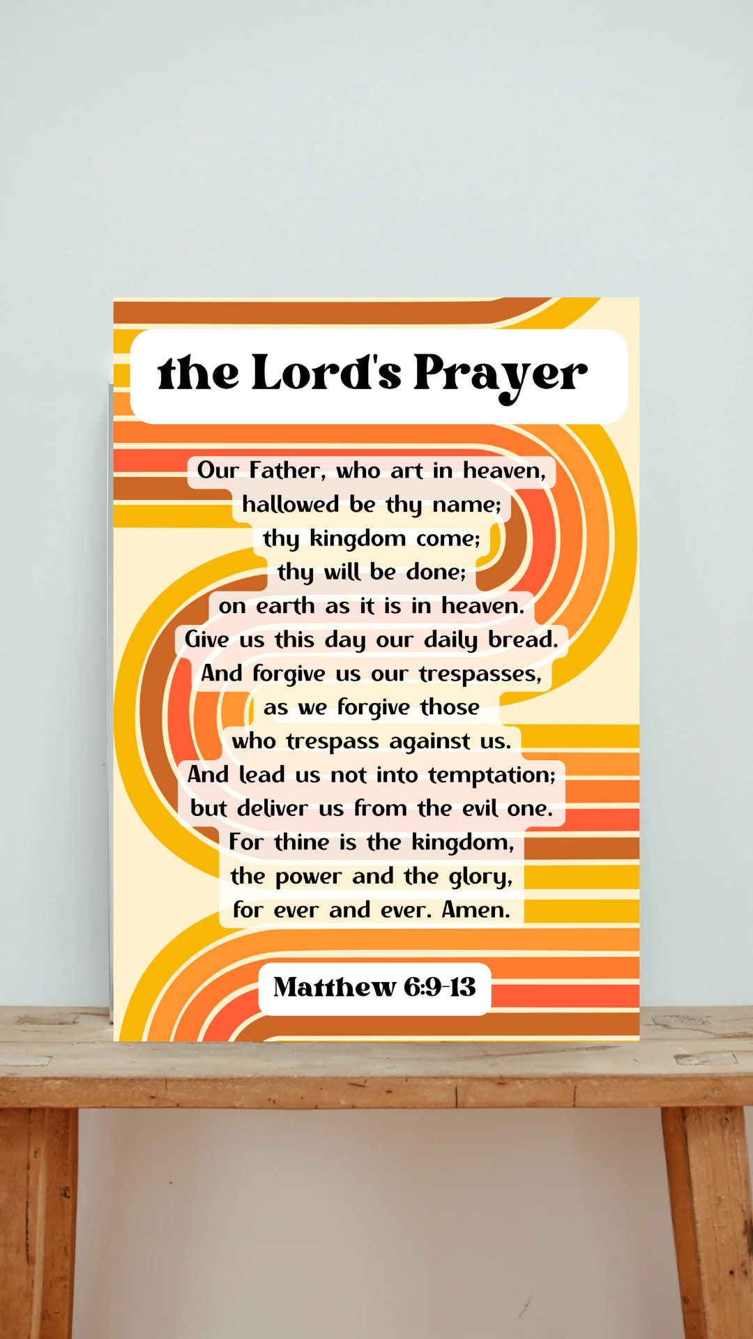Lords Prayer Sign Our Father in Heaven Print Praying Wall Art Poster ...