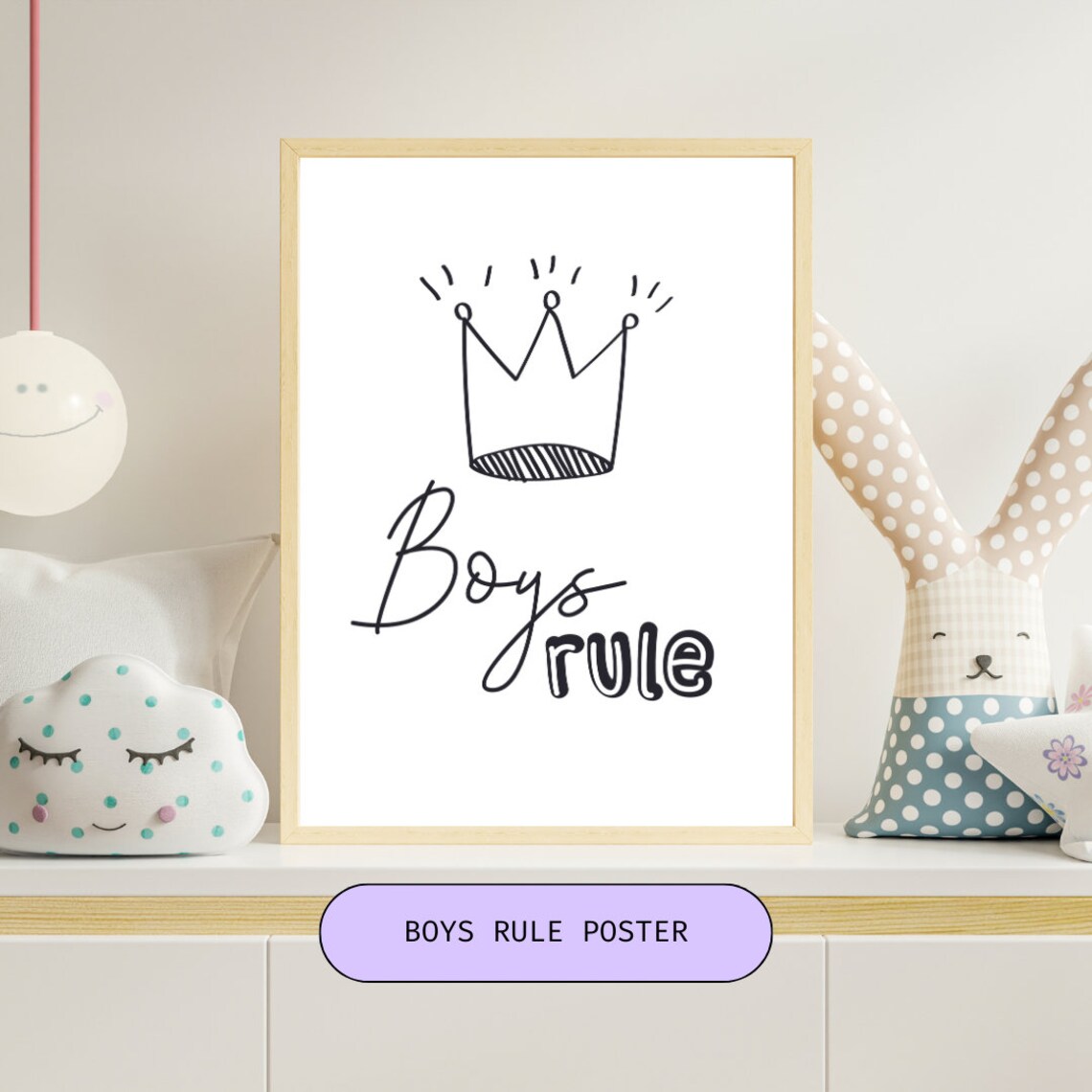 Wall Art Boys Rule Printable Decor for Boys Room Poster Fun Boys Art ...