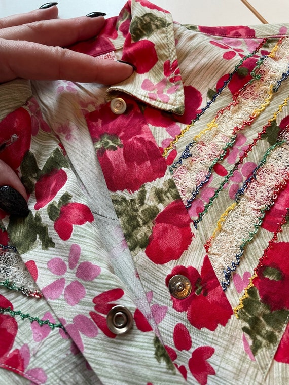 1970s Poppy Collard Shirt-Size Med/ 36 on tag Washed … - Gem