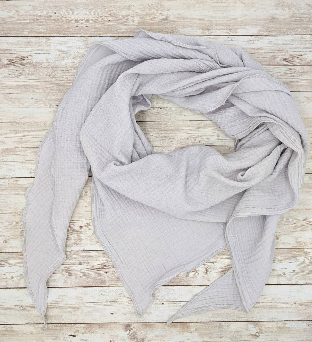 Muslin Scarf - XXL Triangular Cloth Made of Muslin Light Grey - Light ...