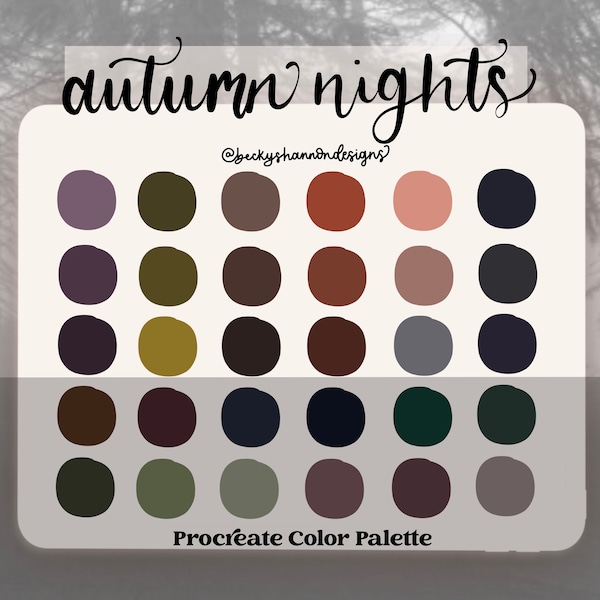 Earth Tones Color Palette, 30 Handpicked Swatches for Procreate, Colors ...