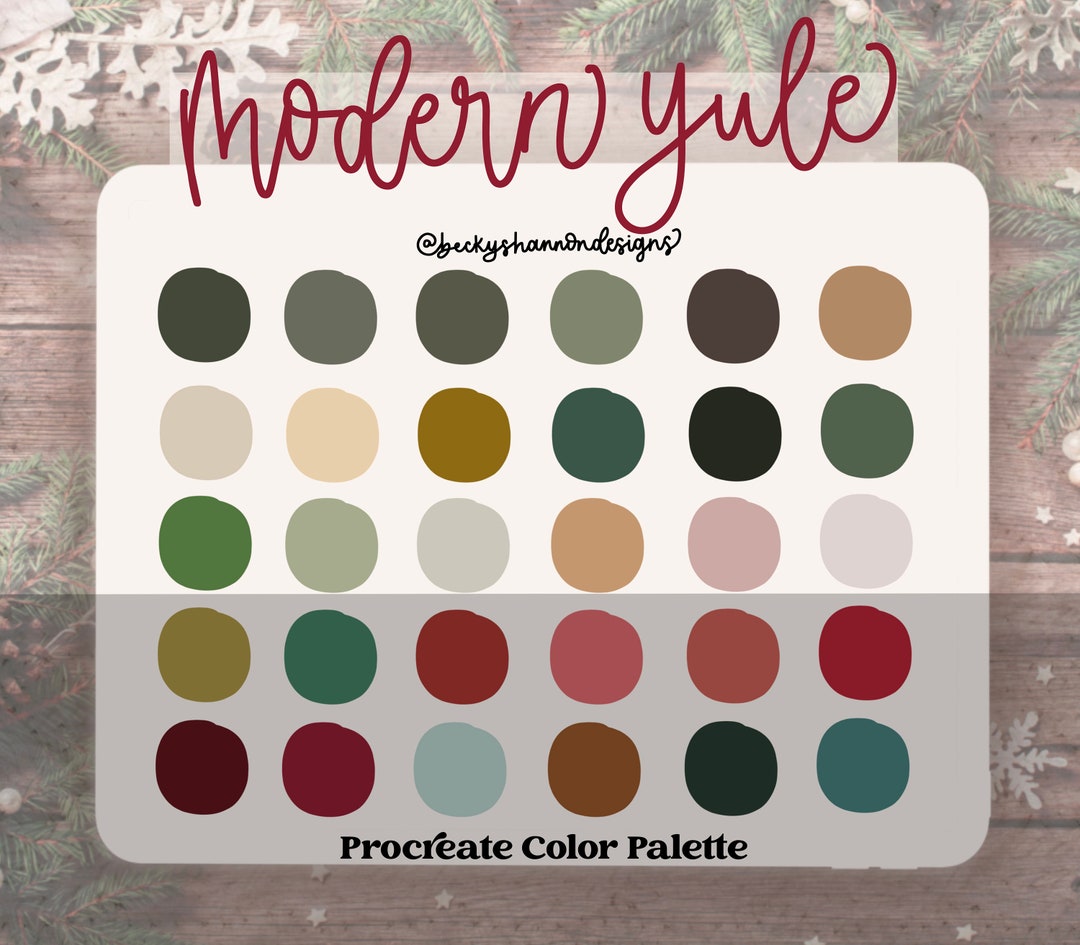 Modern Yule Christmas and Winter Procreate Color Palette - Etsy