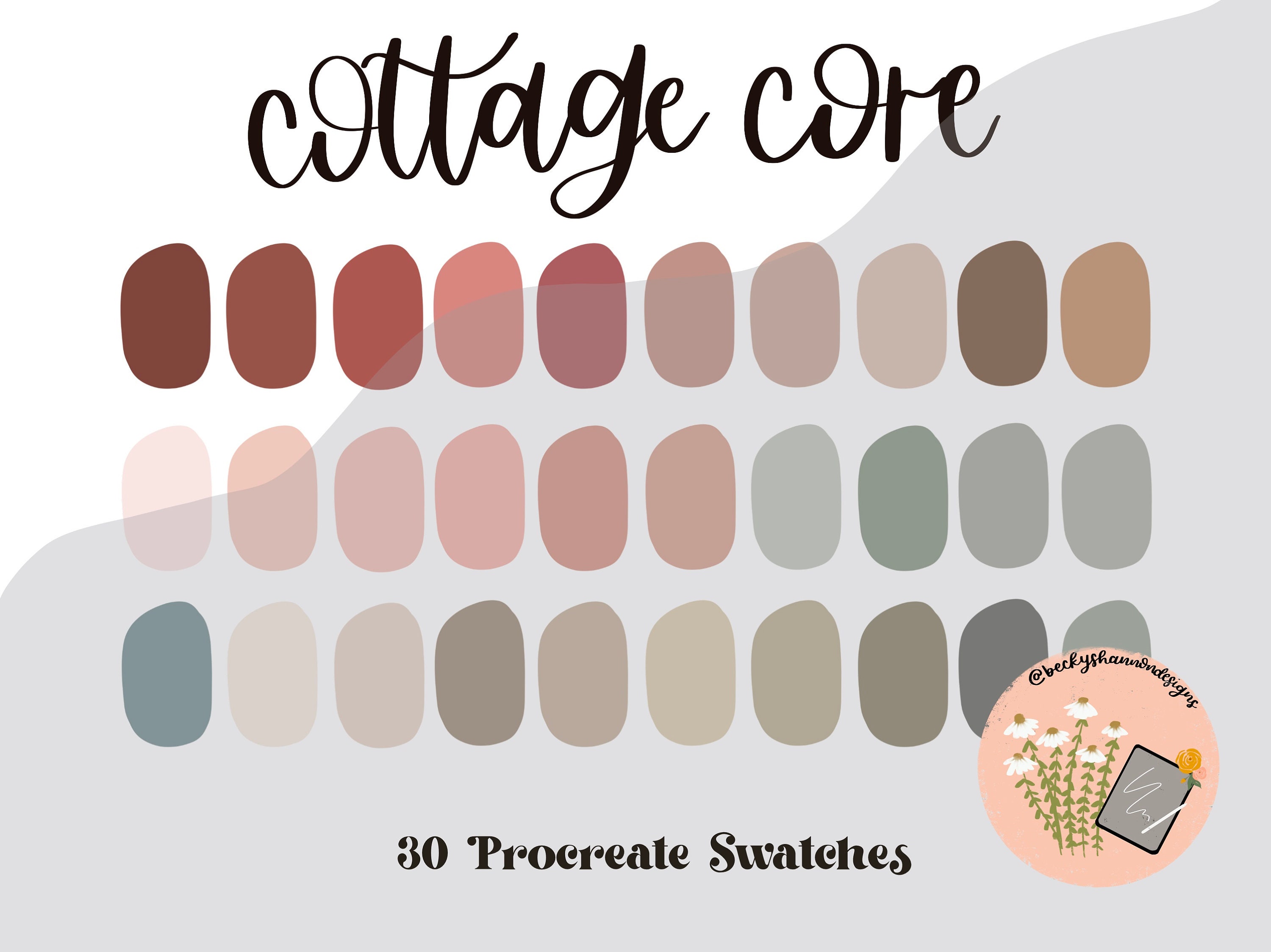 Cottagecore Aesthetic Procreate Palette Swatches Color Etsy My Xxx Hot Girl