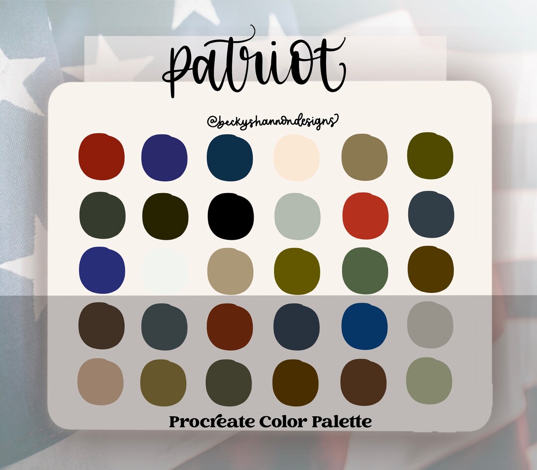 The Patriot Procreate Color Palette -instant Download - Etsy