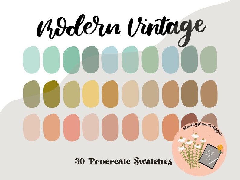 Modern Vintage Procreate Color Palette Instant Download | Etsy