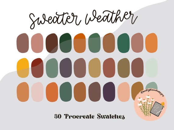 Sweater Weather Color Palette for Procreate/ Instant Digital | Etsy