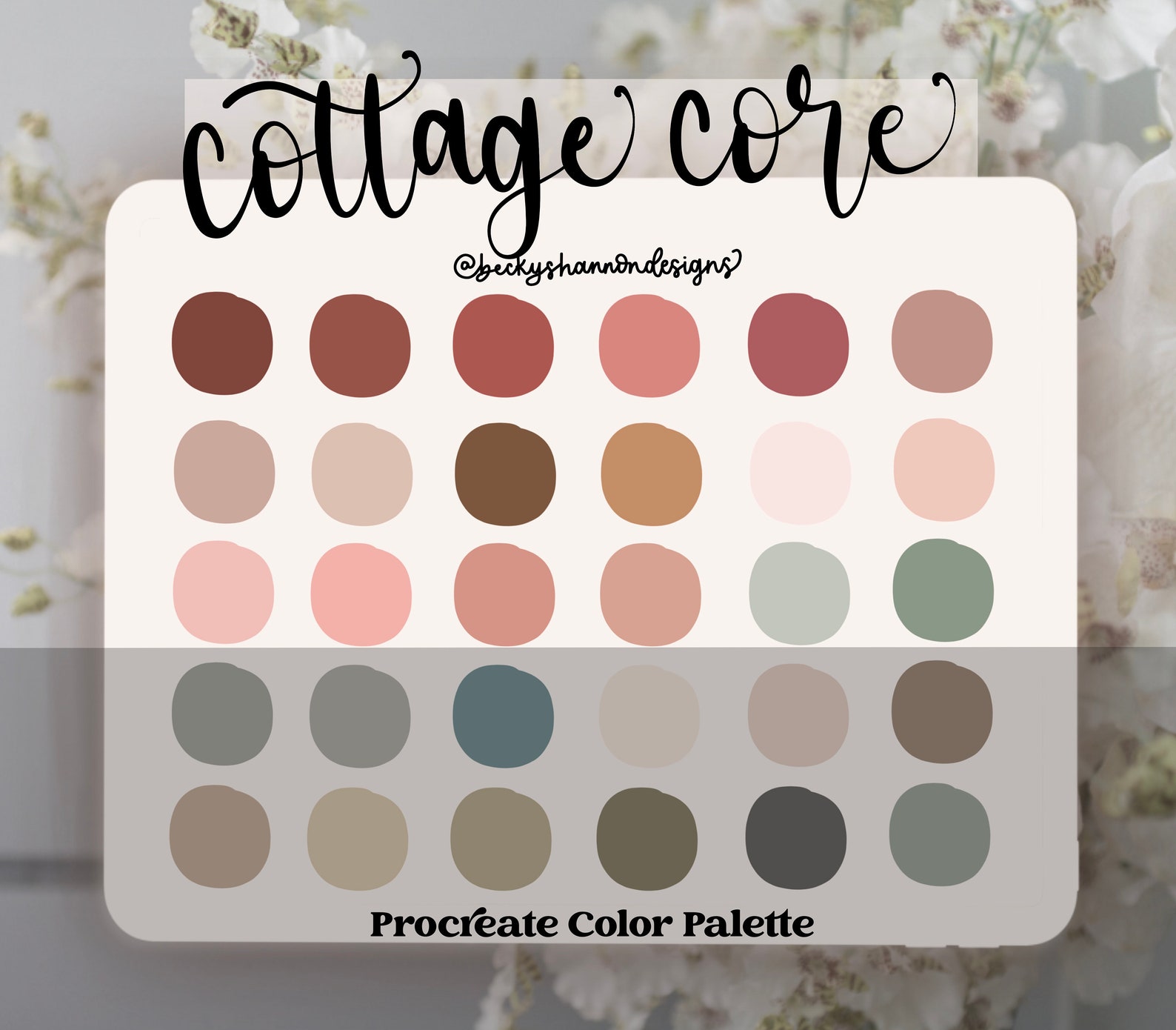 Cottage Core Procreate Color Palette Instant Digital Download - Etsy