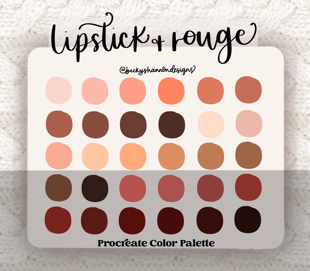 Lipstick and Rouge Color Palette for Procreate/ 30 Swatches/ Procreate ...
