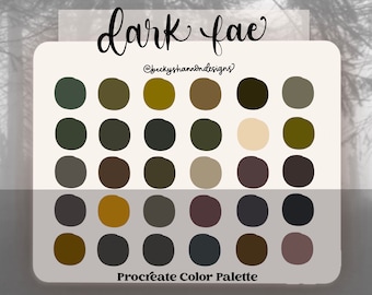 Dark Forest Procreate Color Palette Green Teal Grey Gothic Goth Nature ...