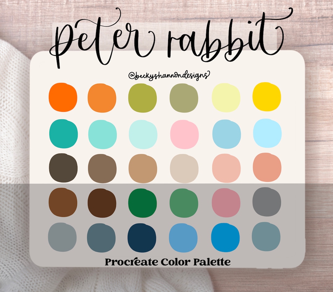 Peter Rabbit Spring Nursery Colors Procreate Color Palette -instant ...
