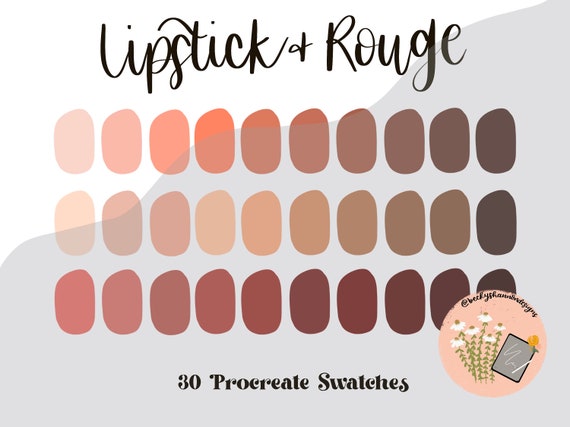 Lipstick and Rouge Color Palette For Procreate/ 30 swatches/ | Etsy