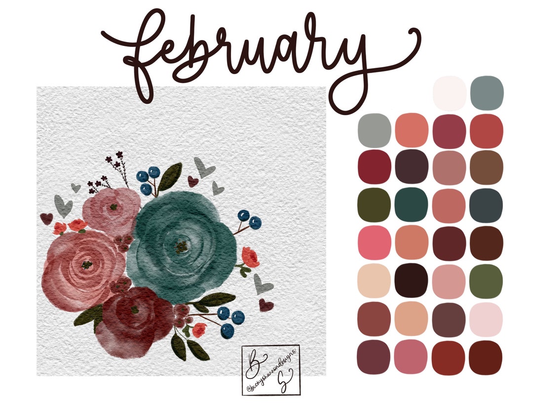 February Winter Color Palette for Procreate. Instant Digital Download ...