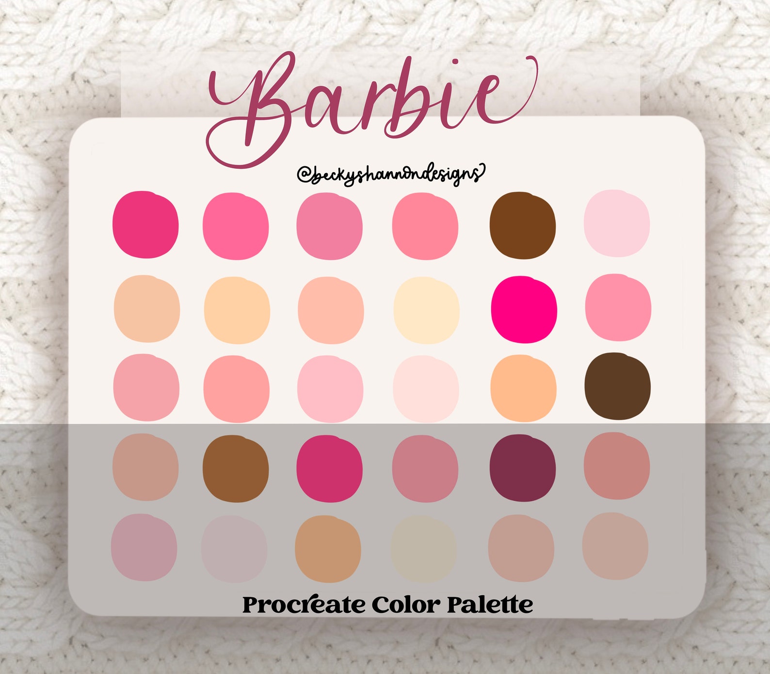 Barbie Inspired Procreate Color Palette Instant Digital Download of 30 ...