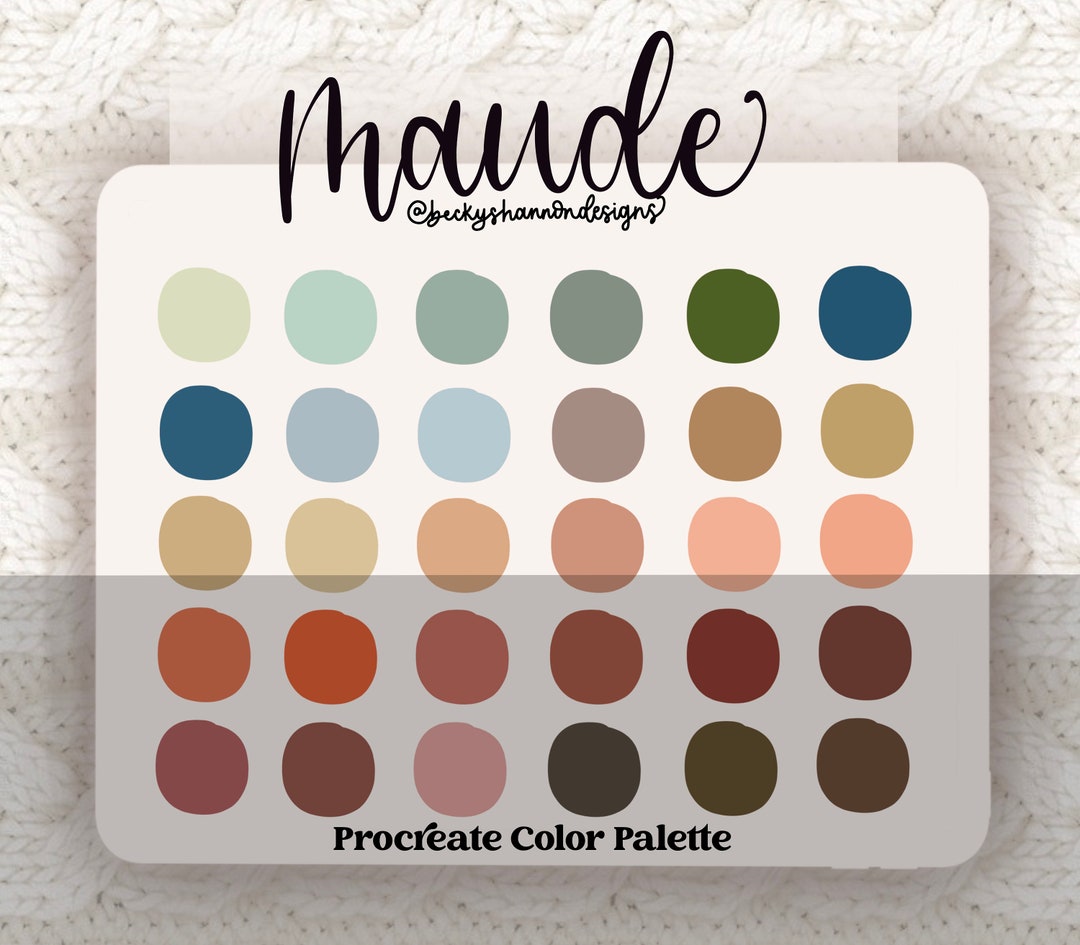 Maude Vintage Procreate Color Palette Swatches Instant Digital Download ...