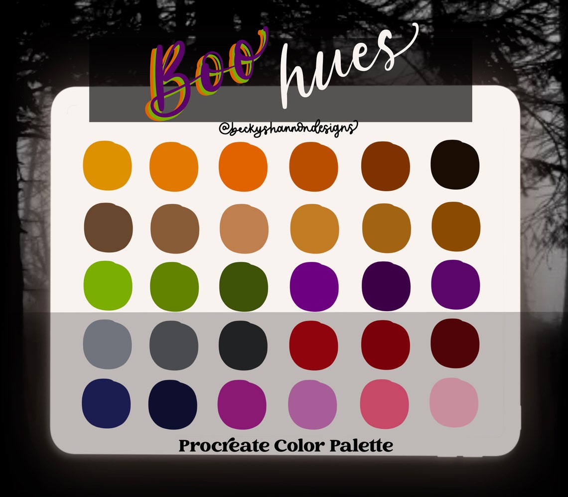 Boo Hues Halloween Color Palette for Procreate App/ Instant Digital ...