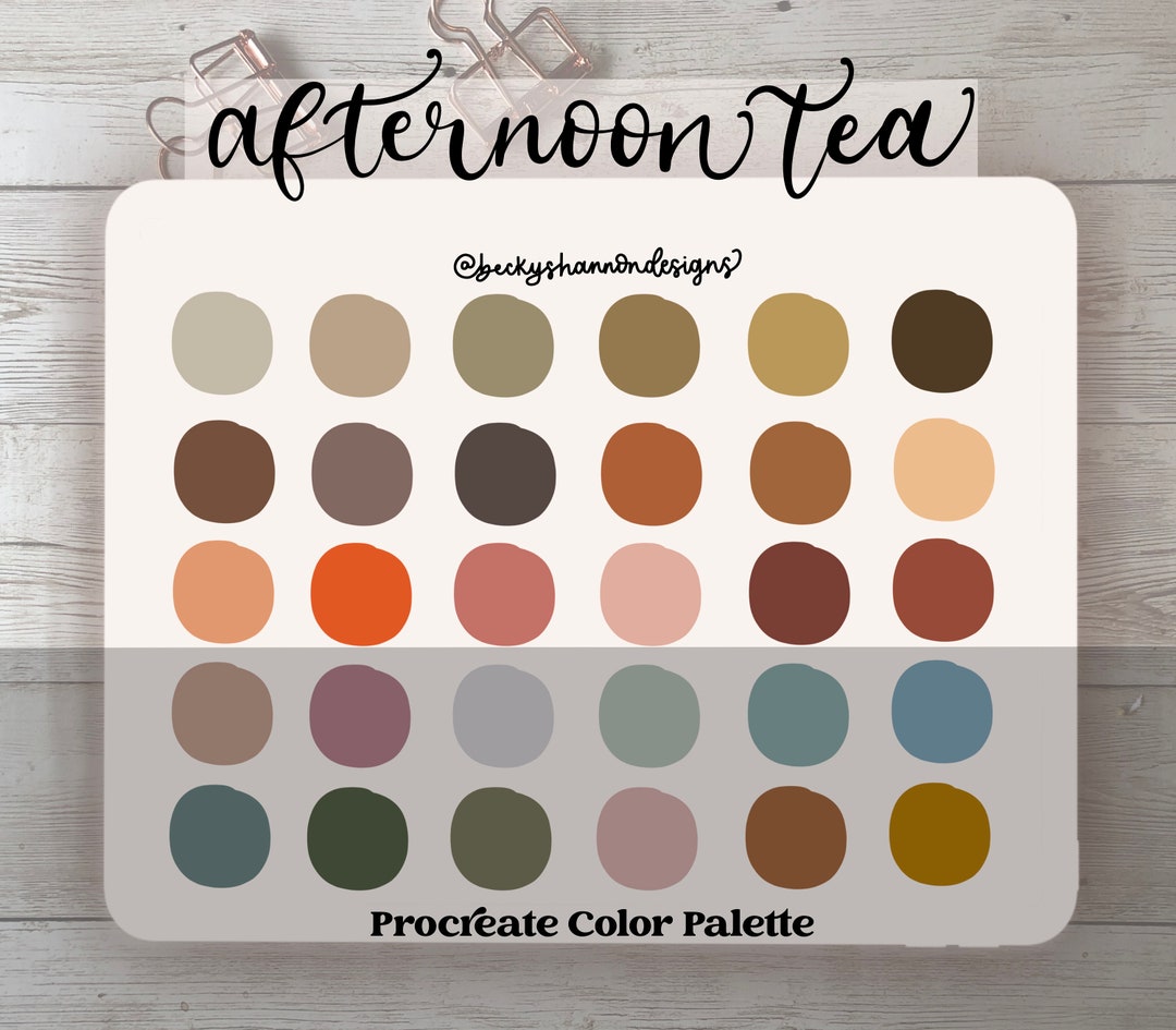 Afternoon Tea Procreate Palette - Etsy