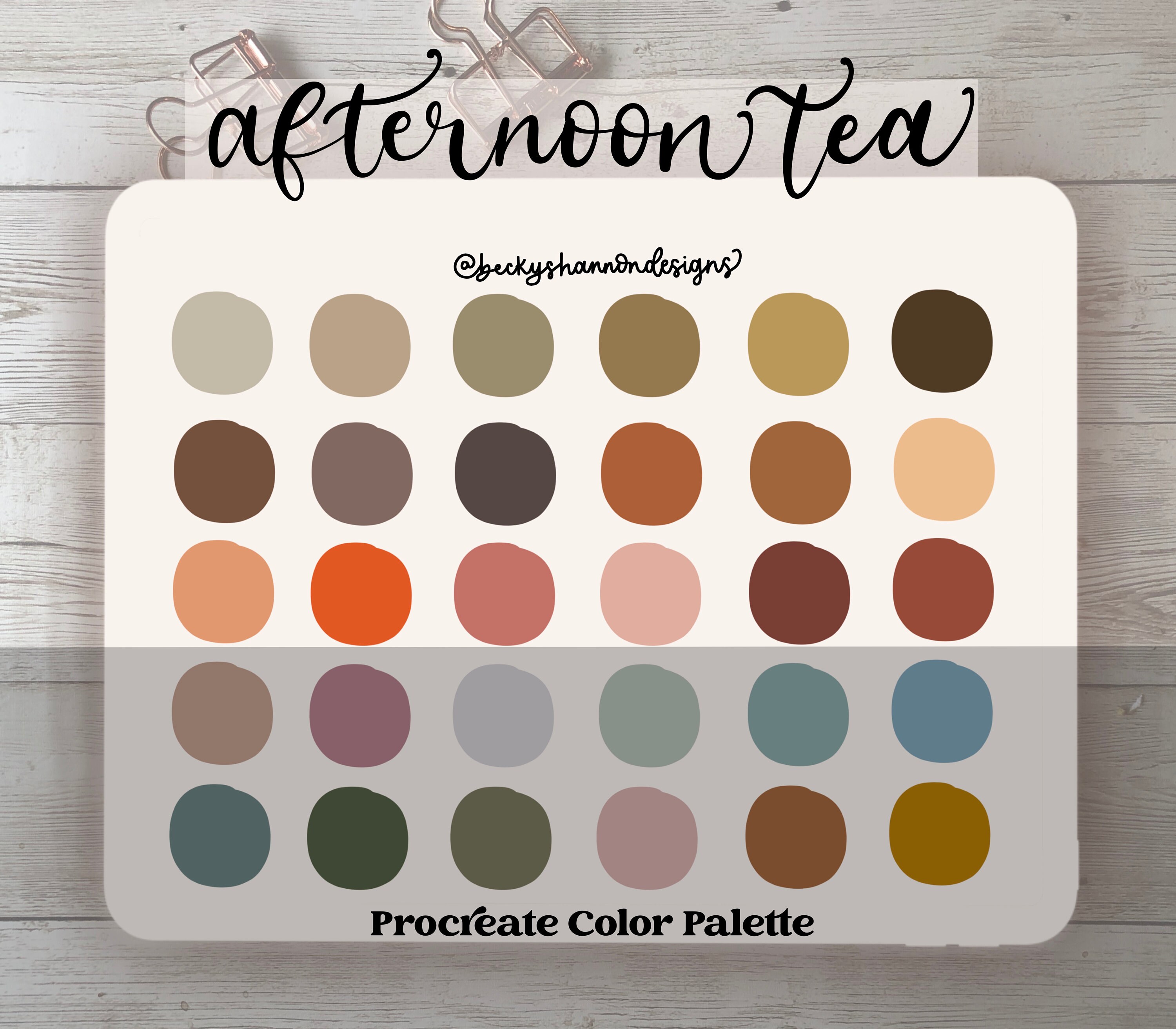 Afternoon Tea Procreate Palette - Etsy