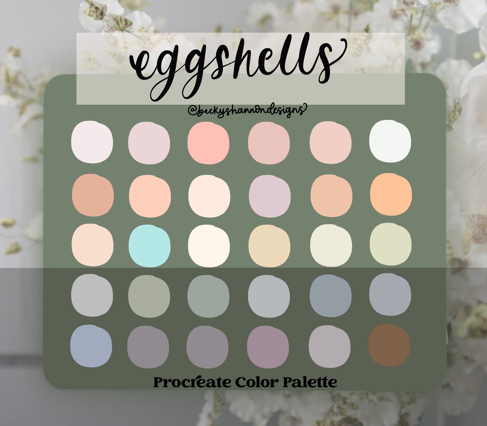 Eggshells Pastel Color Palette for Procreate Instant Digital - Etsy