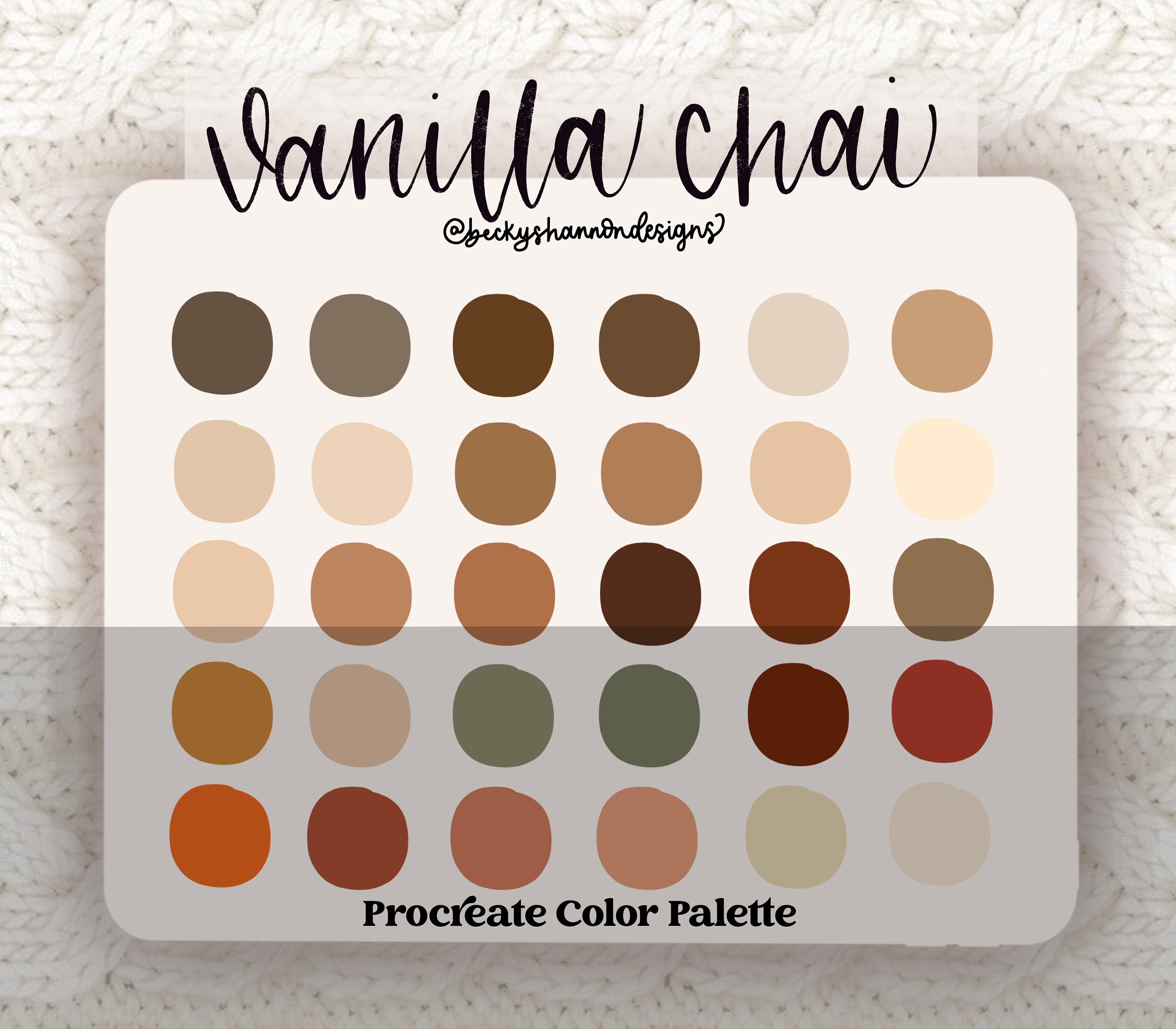 Vanilla Chai Warm Modern Minimalist Palette de couleurs pour Procréer ...
