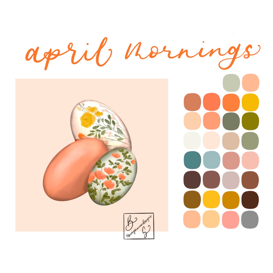 April Mornings Spring Color Palette for Procreate | 30 Handpicked ...