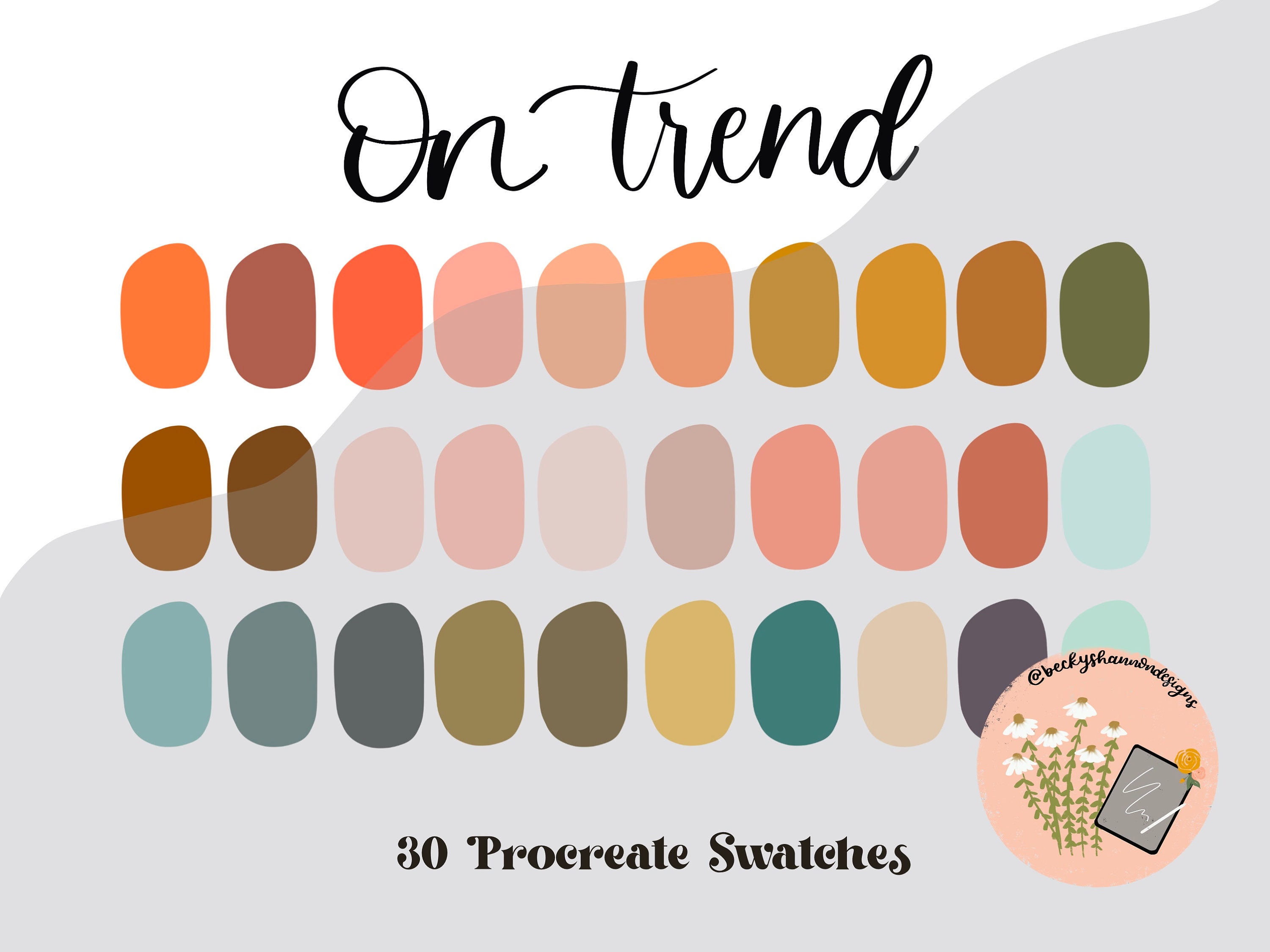 On Trend Modern Vintage Boho Color Palette 30 handpicked | Etsy