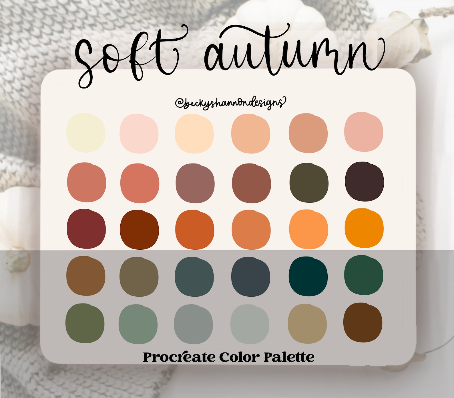 Soft Autumn Color Palette for Procreate Instand Digital Download - Etsy