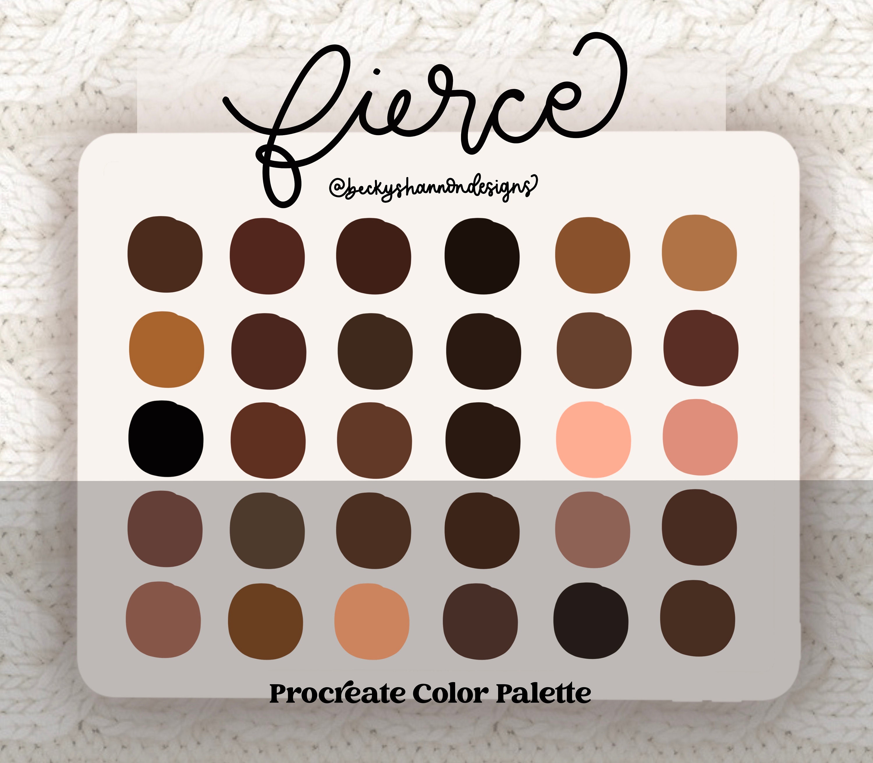 Fierce Dark Tones Color Palette for Procreate | Instant Digital ...