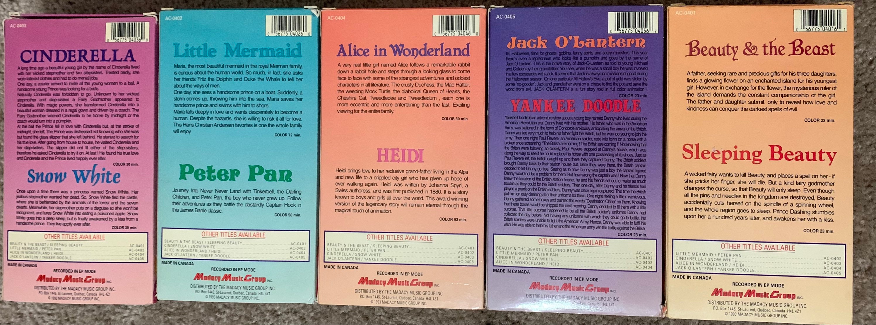 The Madacy Music Group Disney VHS Collection - Etsy