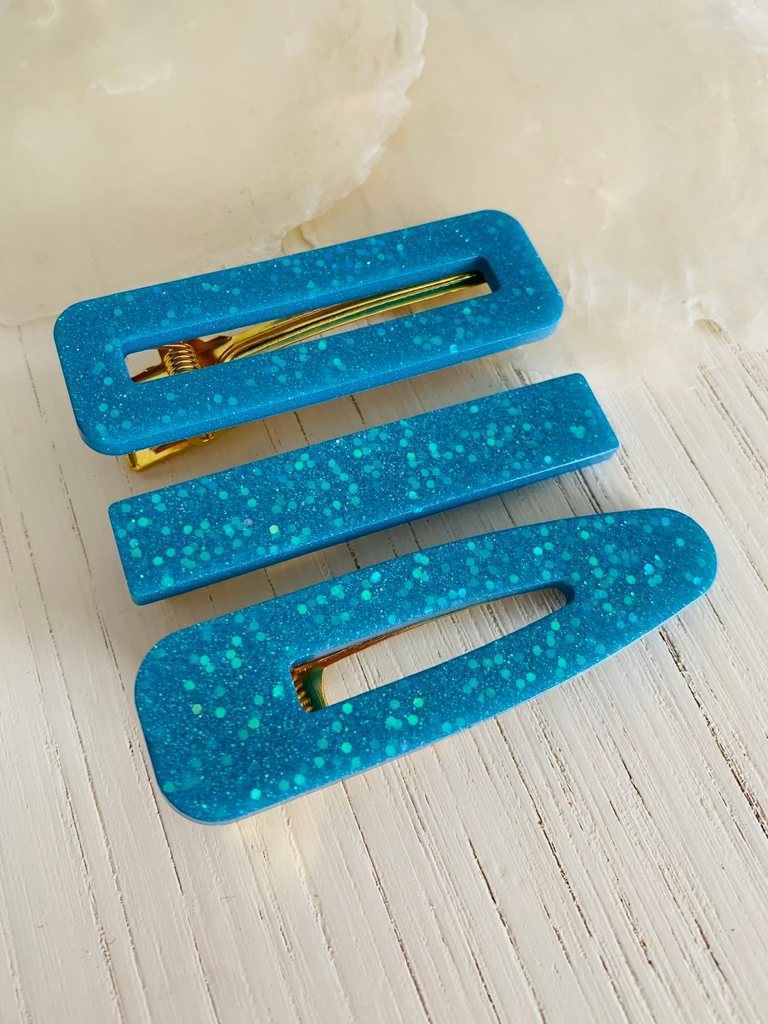 Ariel Hair Jewelry - Turquoise Glitter Hair Clip - Women's Accessories ...