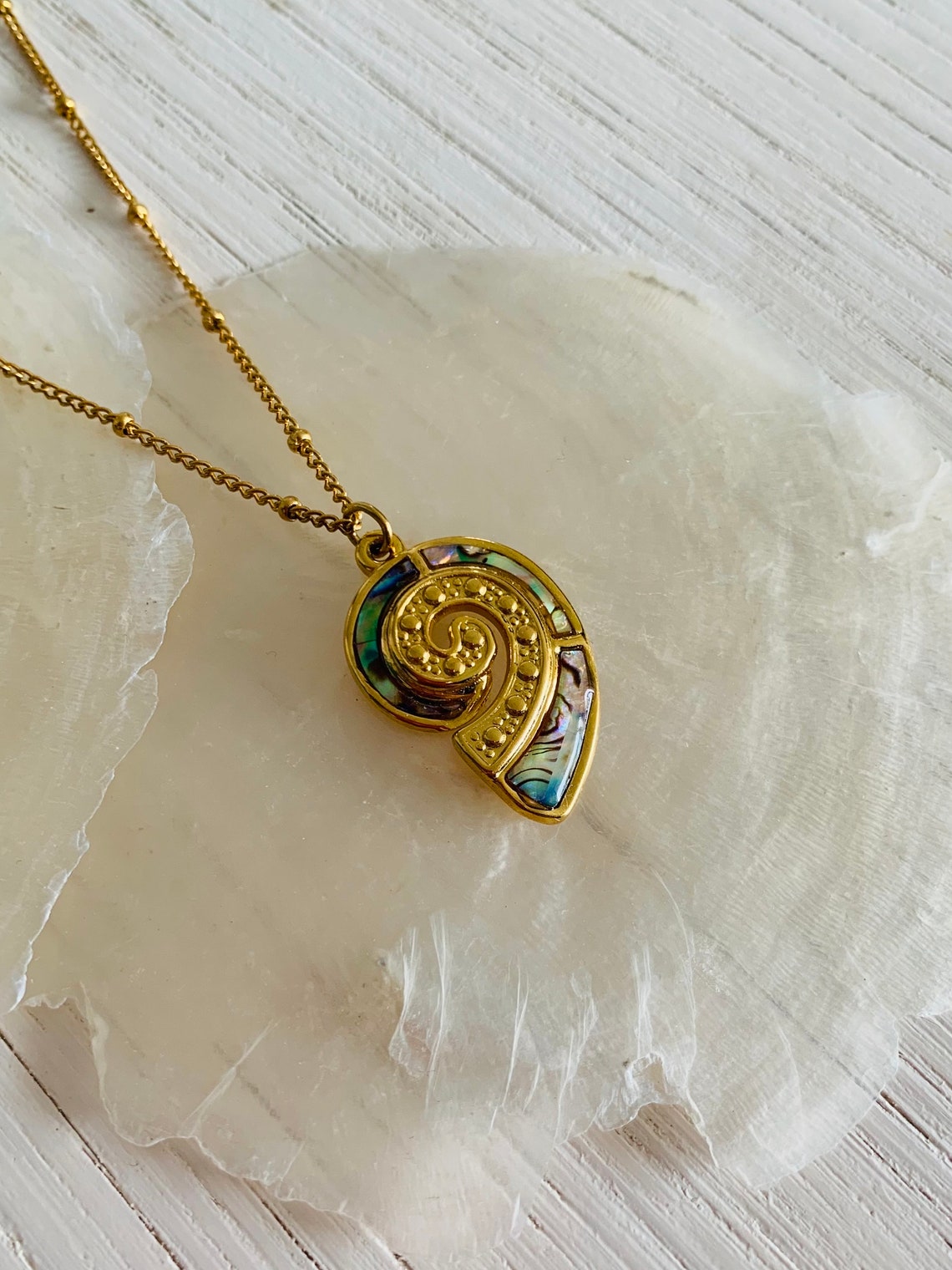 Moana Necklace - Stainless Steel Shell Necklace (abalone or Mother-of ...
