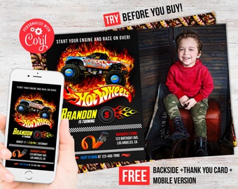 Hot Wheels Thank You Card - Etsy Canada