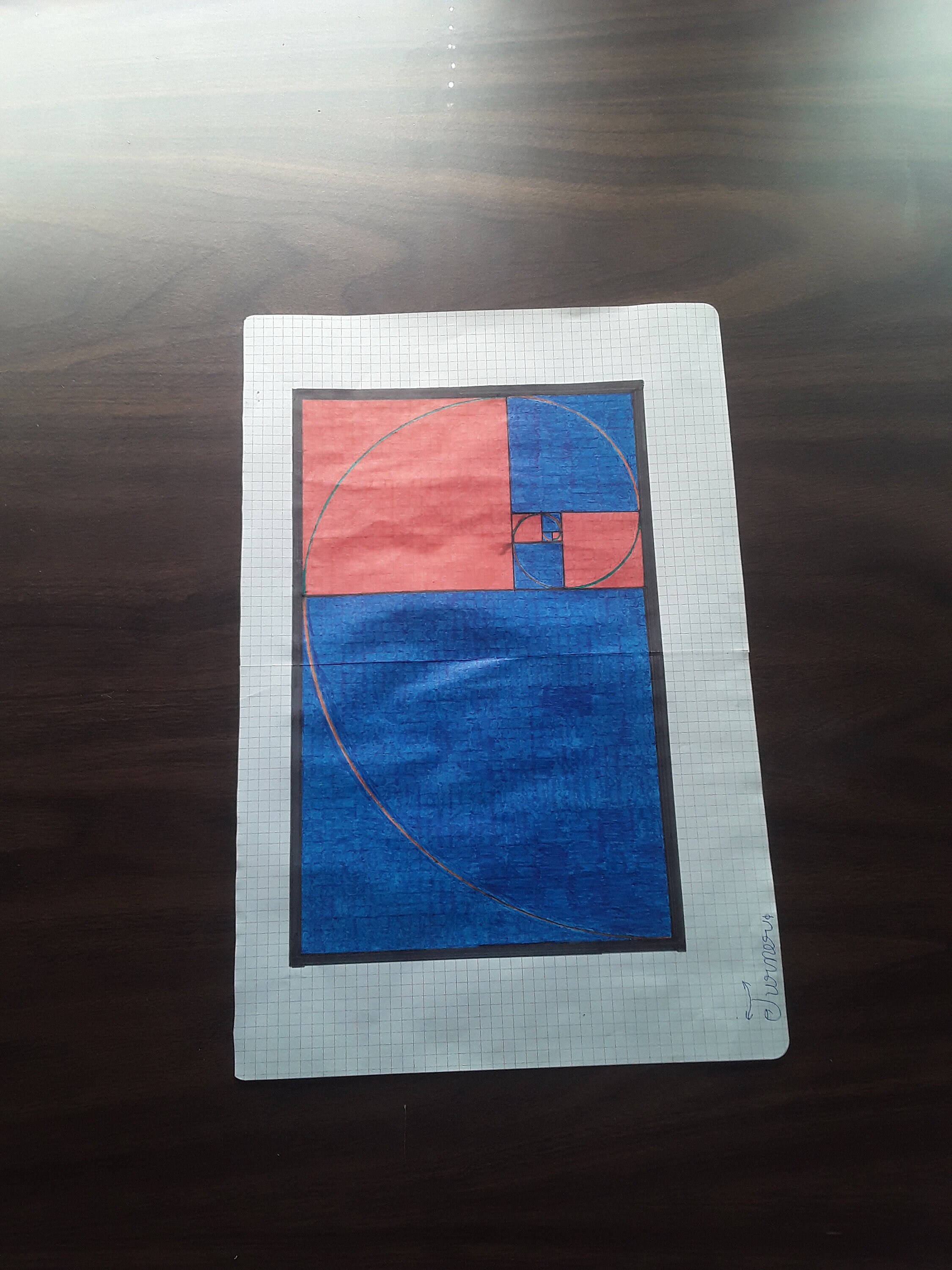 Vertical Fibonacci Art | Geometric Wall Art | Golden Ratio Art ...