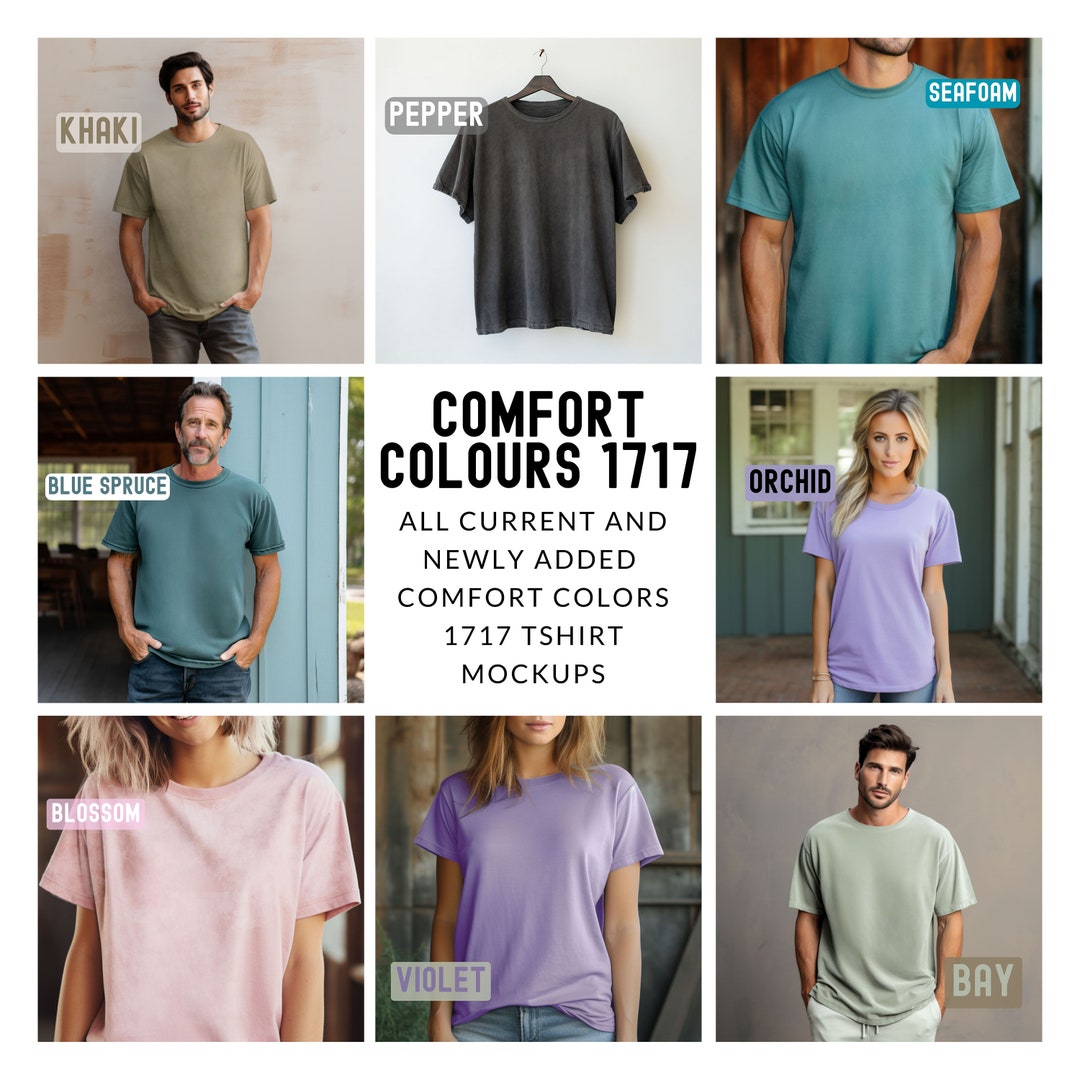 Comfort Colours 1717 Mockup Bundle for Comfort Colors Closeup Lifestyle ...