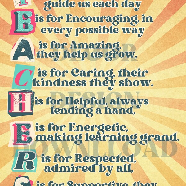 Acrostic Art Poem - Etsy