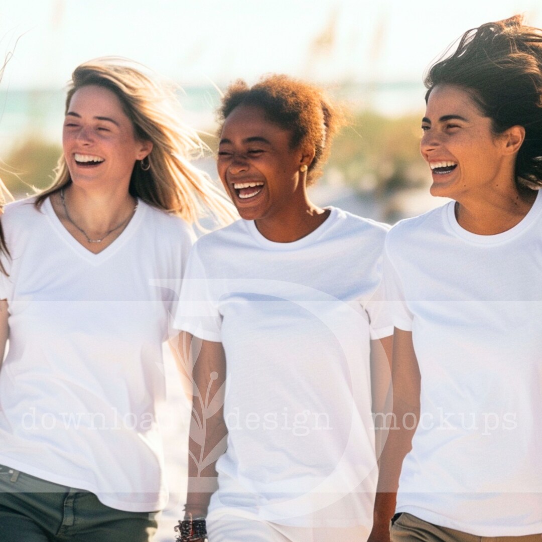 Bachelorette Party Girl Group Mockup for Bella and Canvas 3001 White ...