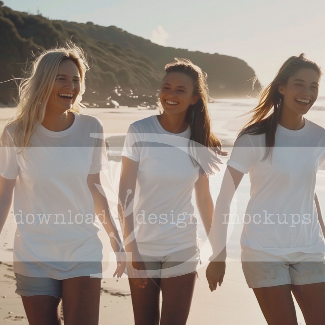 Bachelorette Party Girl Group Mockup for Bella and Canvas 3001 White ...