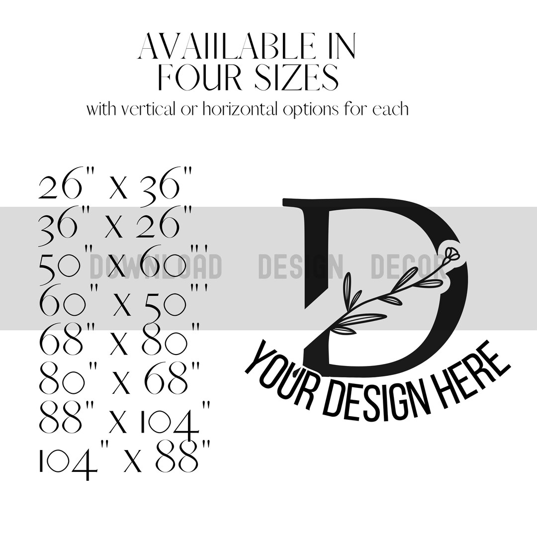 Tapestry Mockup Sizing Charts Generic Wall Tapestry Mock Size Chart ...