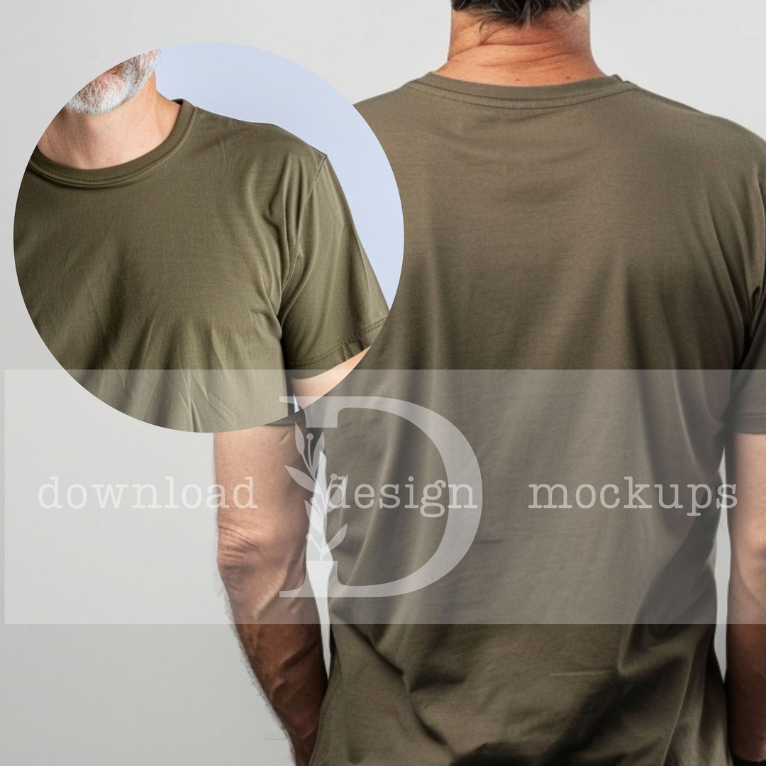 Back Front Army Bella and Canvas 3001 Male Mockups, Fathers Day Shirt ...